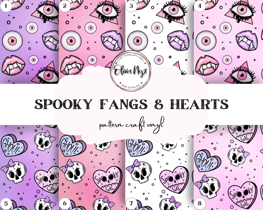 Printed Vinyl | Spooky Fangs & Hearts - Olivia Nyx